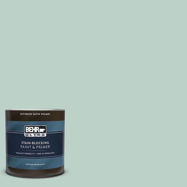 BEHR ULTRA 1 qt. #S420-2 Moon Glass Satin Enamel Exterior Paint ...