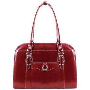 McKLEIN Lake Forest 15 in. Red Top Grain Cowhide Leather Ladies Laptop ...