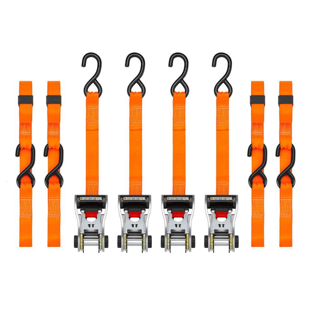 SmartStraps 14 ft. Orange RatchetX Tie Down Straps with 1,000 lb. Safe ...