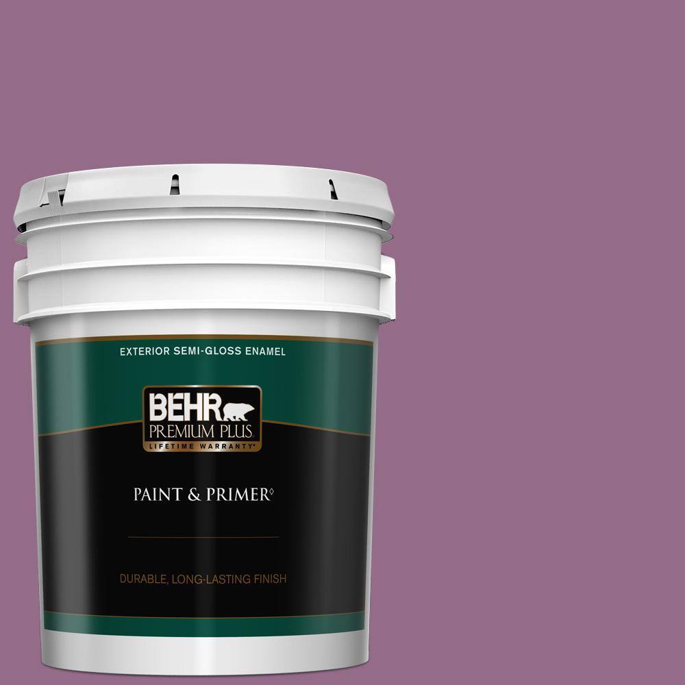 BEHR PREMIUM PLUS 5 gal. #M110-6 Sophisticated Lilac Semi-Gloss Enamel ...