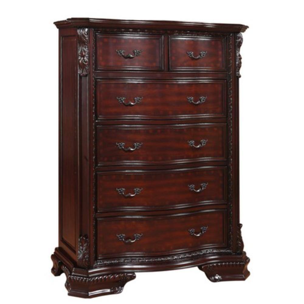 Benjara 42 in. Brown 6-Drawer Chest of Drawers BM215145 - The Home Depot