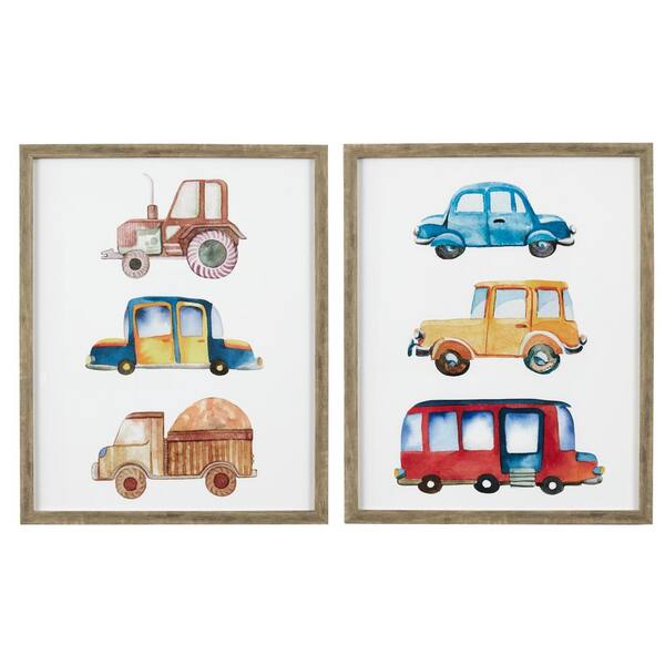 STYLEWELL KIDS Transportation Framed Wall Art (Set of 2) (17 in. W x 21 ...