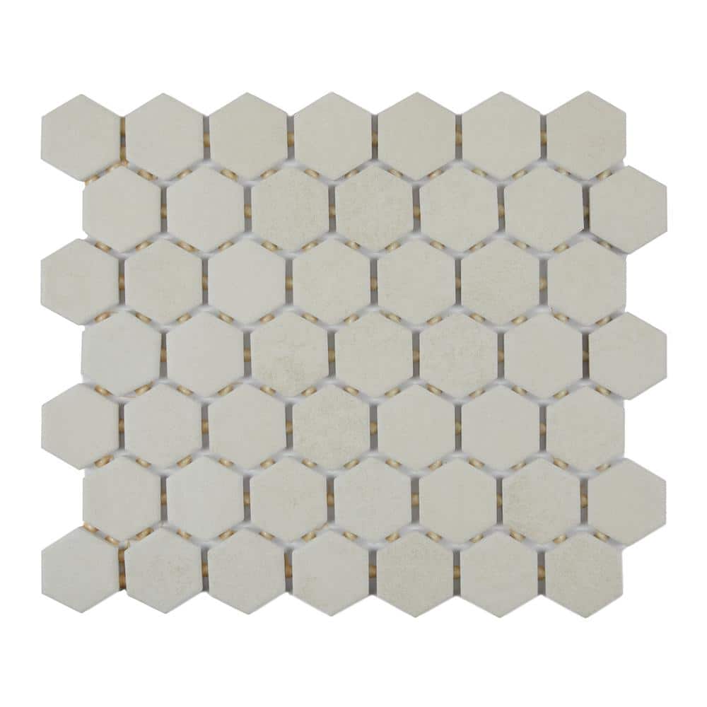Marazzi Moroccan Concrete Off White 11 in. x 10 in. Glazed Ceramic ...