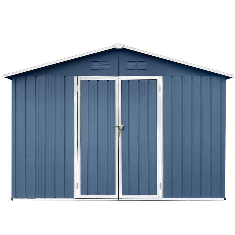 Siavonce 10 ft. W x 12 ft. D Metal Garden Sheds Outdoor Storage Sheds ...