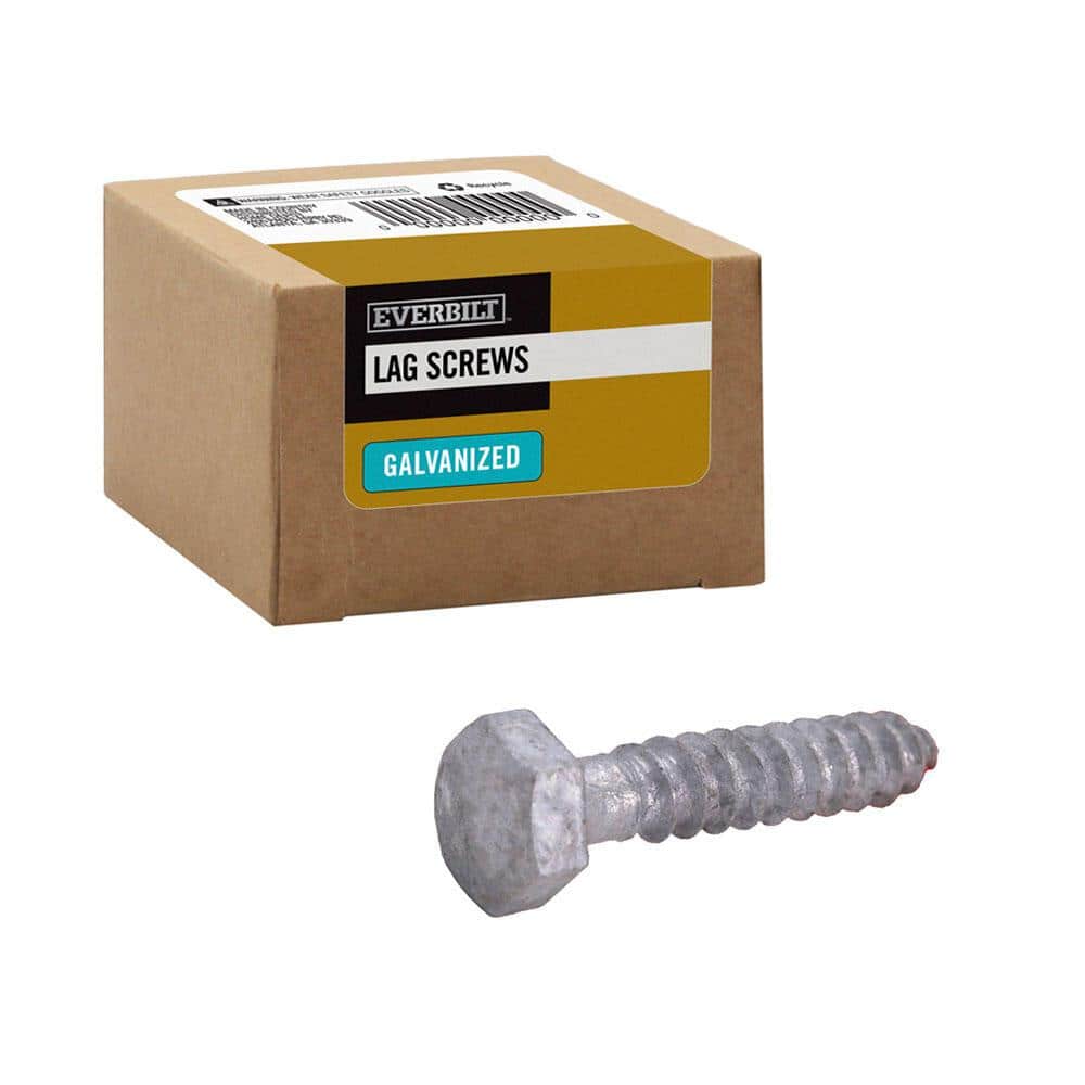 Everbilt 5/16 in. x 1-1/2 in. Hex Hex Head Galvanized Lag Screw (25 ...