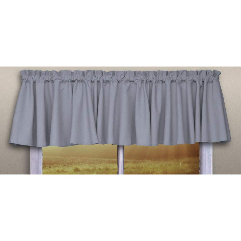 RICARDO Glasgow 84 in. W x 15 in. L Woven Flounce Valance in Cornflower ...