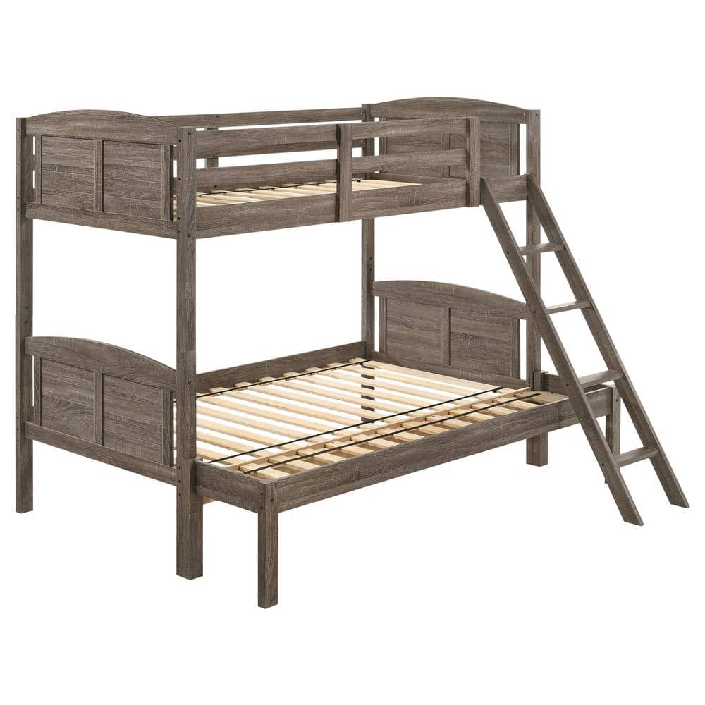 Coaster Flynn Weathered Brown Twin over Full Bunk Bed 400809 - The Home ...