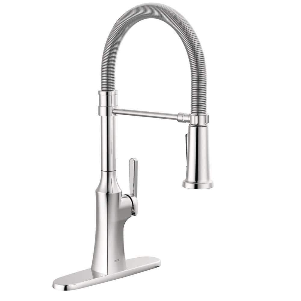 Delta Ermelo Single Handle Pull Down Sprayer Kitchen Faucet with Spring ...