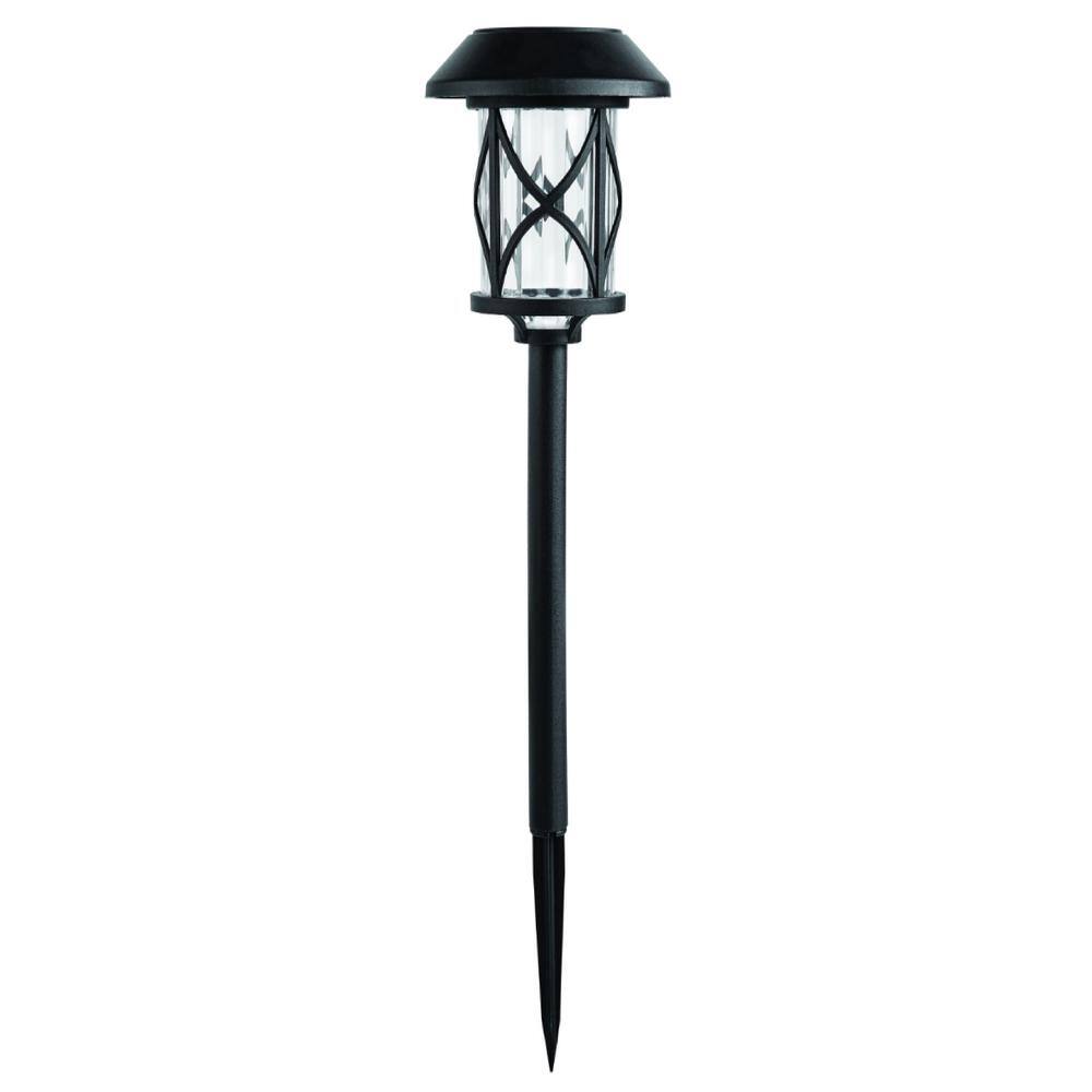 Hampton Bay Cunningham 10 Lumens Solar Black LED Path Light (4-Pack ...