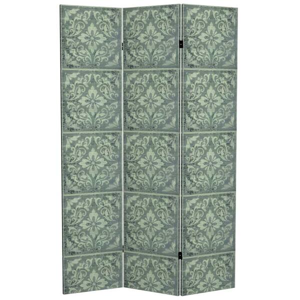 RED LANTERN 6 ft. Tall Victorian Tile Canvas 3-Panel Room Divider CAN ...