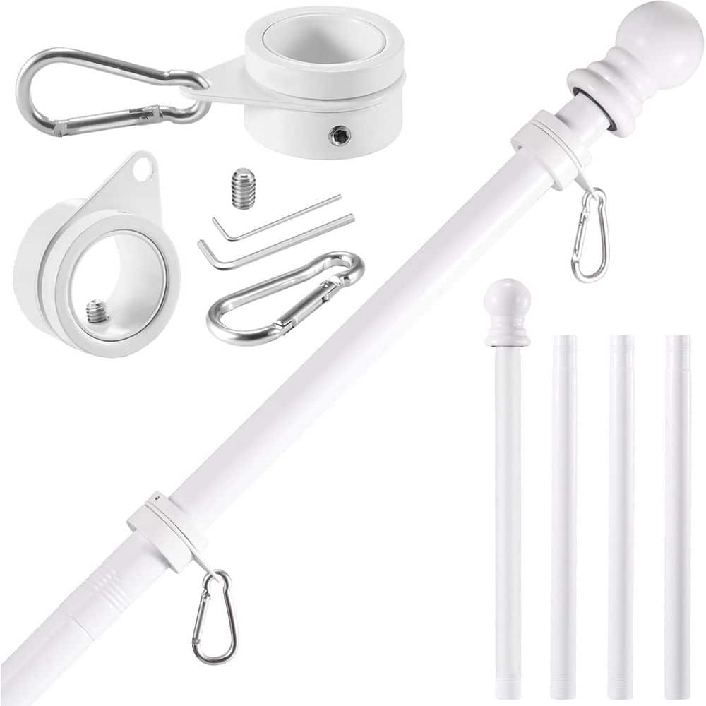 Justincity 5 FT Thickened Stainless Steel Adjustable Flag Pole Kit with ...