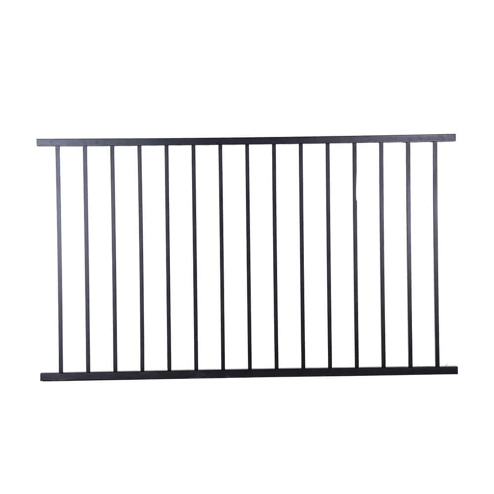 FORTRESS Al13 Home Traditional Railing 40 in. H x 6 ft. W Black Sand ...