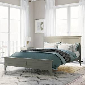 Harper & Bright Designs White Wood Frame Queen Size Elegant Simple ...