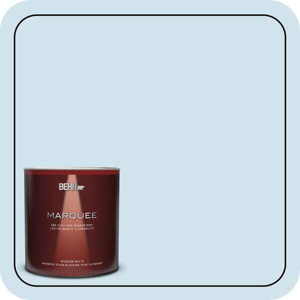 BEHR MARQUEE 1 qt. #550A-1 Sea Sprite Matte Interior Paint & Primer ...