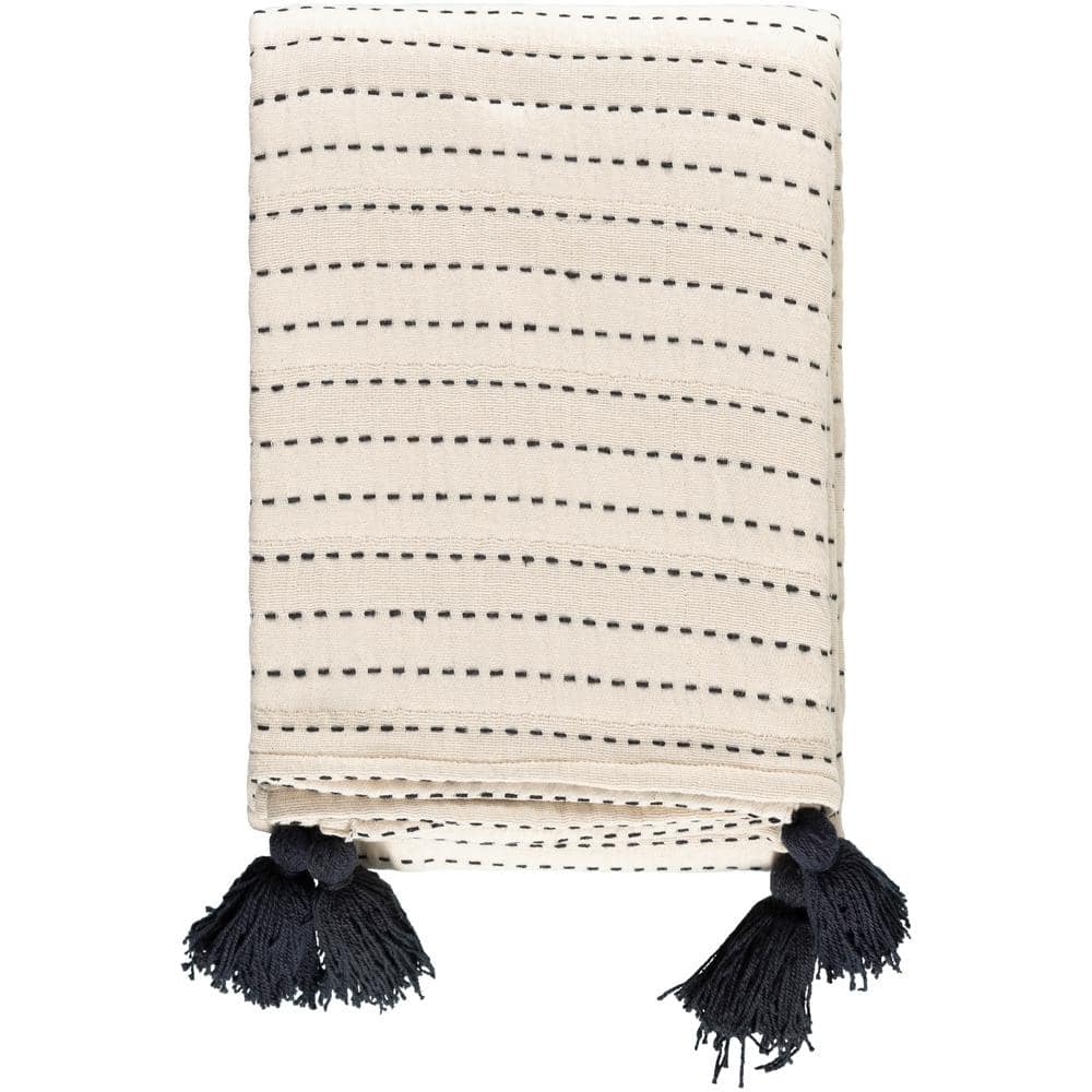 Livabliss Becki Owens Kapri Cream Cotton Throw Blanket BOKI1001-5060 ...