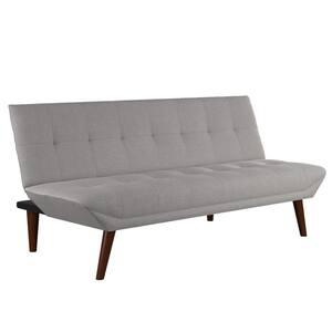 DHP Paige Gray Linen Upholstered Futon DE68046 - The Home Depot