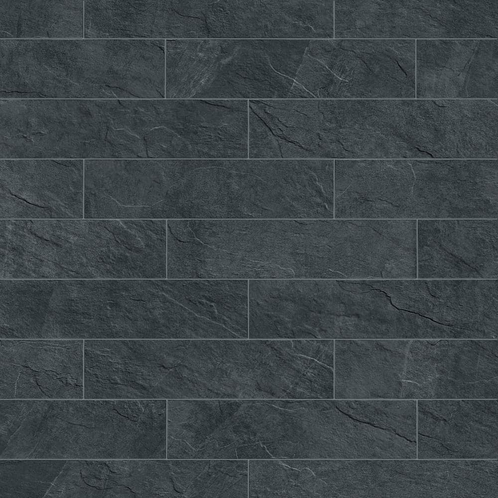 Corso Italia Slate Midnight Matte 3 in. x 12 in. Stone Look Porcelain ...