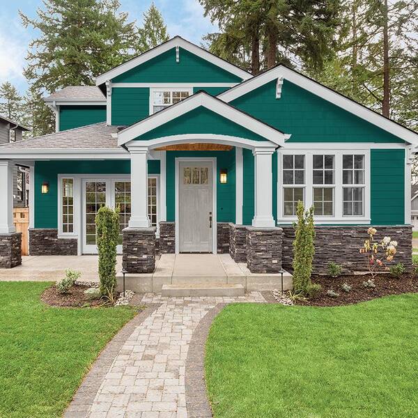 Teal Exterior Paint Color Schemes Pistachio Green And Dove White