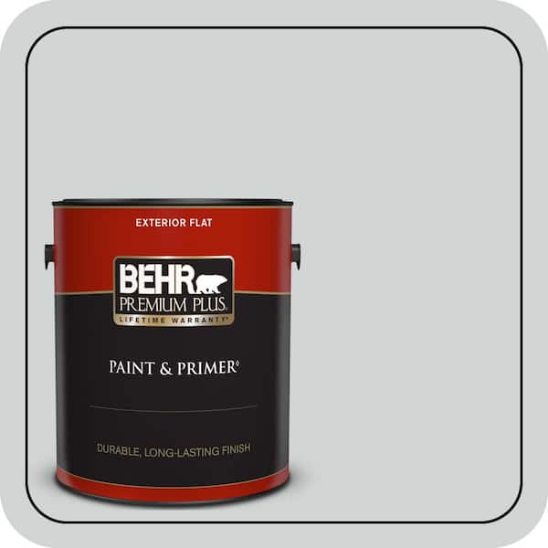BEHR PREMIUM PLUS 1 gal. #N450-1 Evaporation Flat Exterior Paint ...