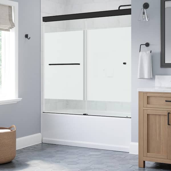 Delta Portwood 60 in. W x 58 in. H Semi-Frameless Sliding Shower ...