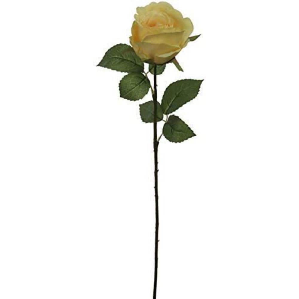 Larksilk 20" Artificial Yellow Silk Rose Bud Stem - 6 Pieces S2263YL ...