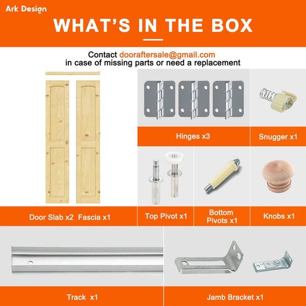 ARK DESIGN 30 in. x 80 in. Arch Panel 2-Lite Solid Core Unfinished Pine ...