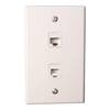 Zenith Flush Mount Ethernet/Phone Wall Jack, White VW6ERJ11W - The Home ...