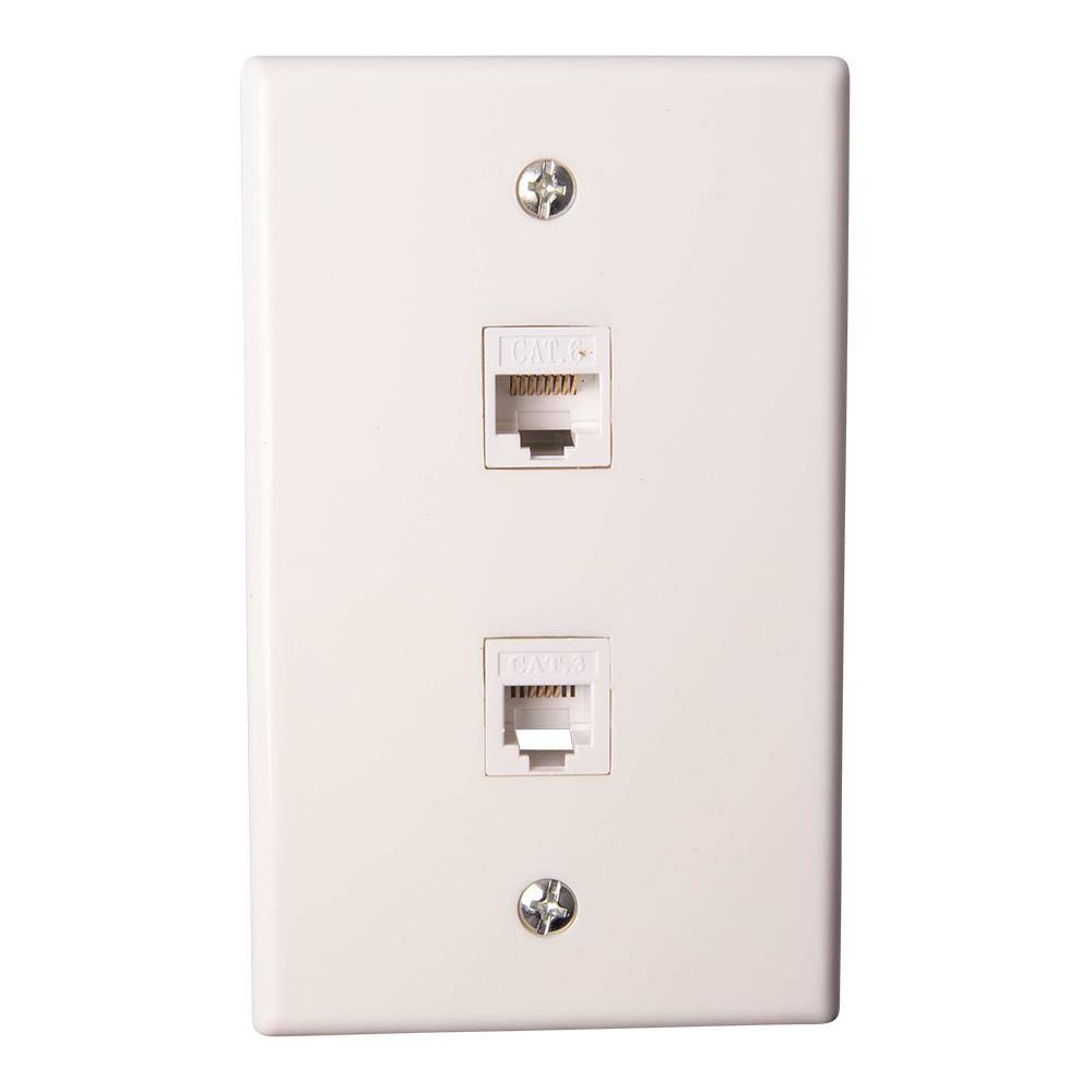 Port Ethernet Wall Plate ESYLink Cat6 Ethernet Cable Wall Plate Female Port Ethernet Wall Plate ESYLink Cat6 Ethernet Cable Wall Plate Female