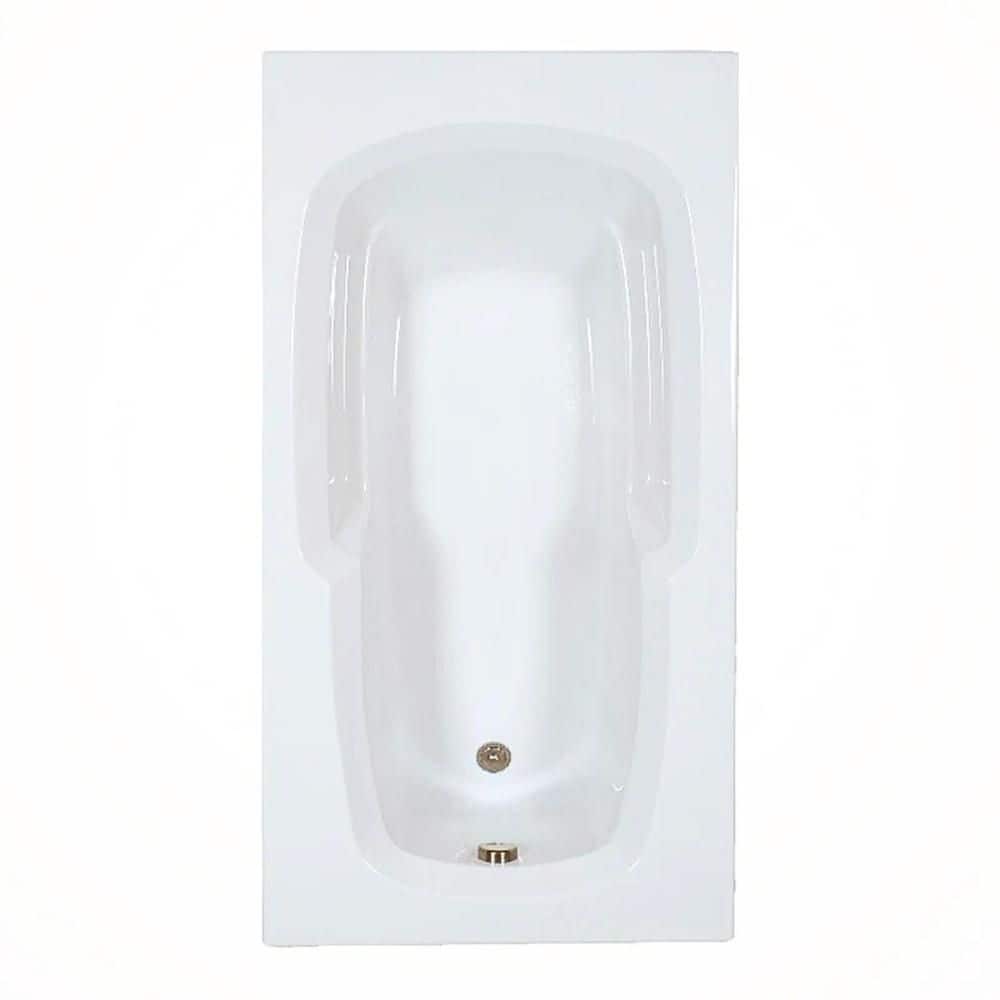 Comfortflo 66 in. x 32 in. Acrylic Rectangular Drop-in Soaking Bathtub ...