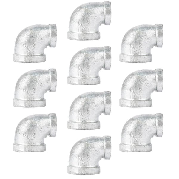 PIPE DECOR 1/2 in. x 1/4 in. Iron Galvanized 90° FPT x FPT Reducing ...
