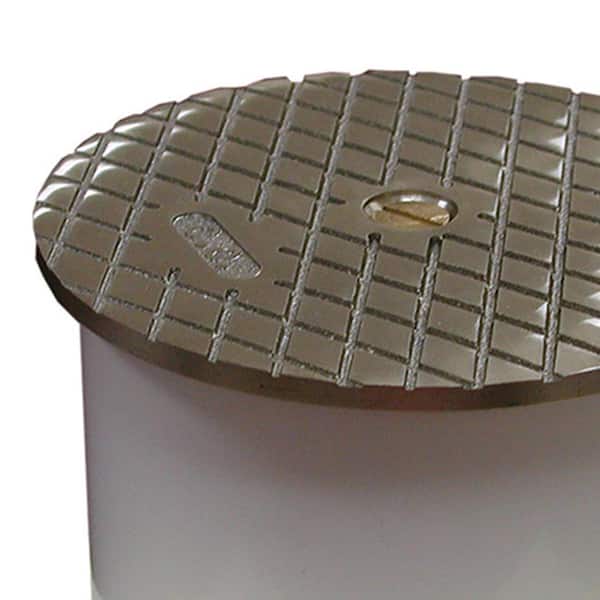 JONES STEPHENS 4 in. PVC Inside Pipe Fit Cleanout with 4-1/2 in. Nickel ...