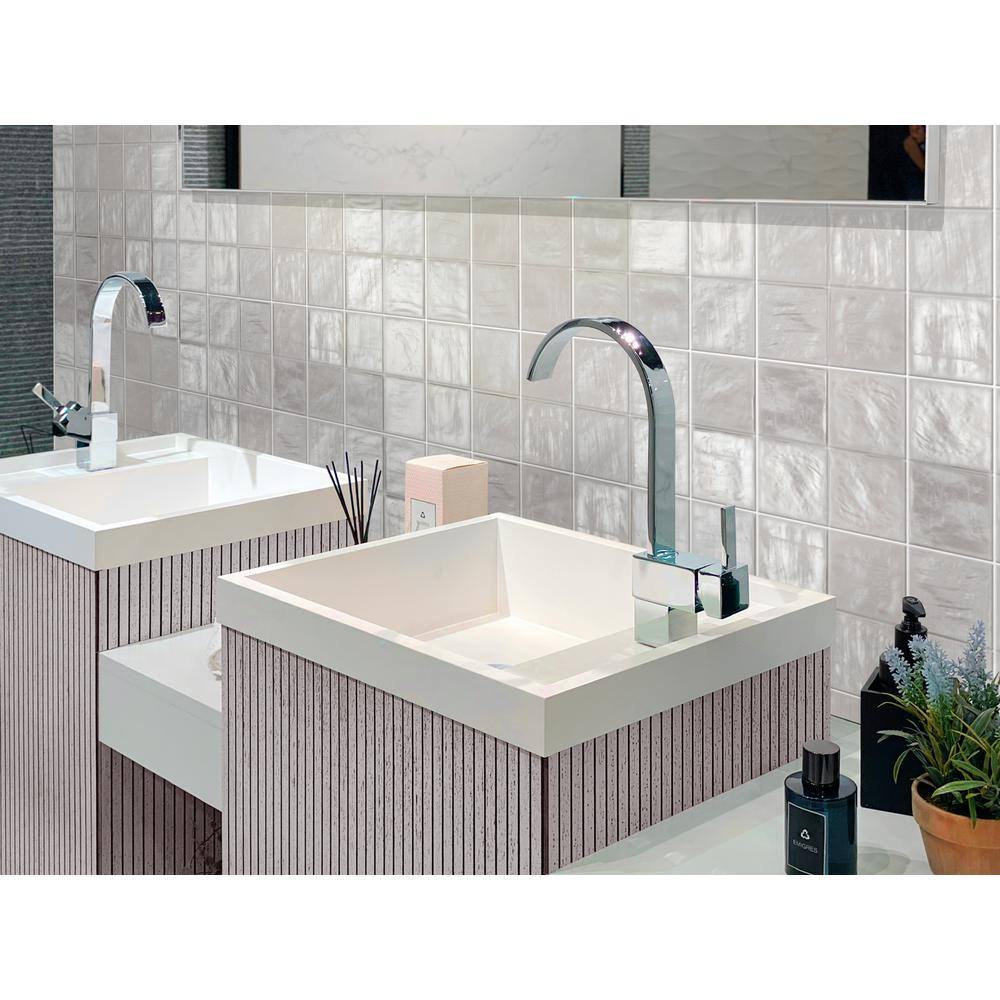 Reviews for Apollo Tile Gray 4 in. x 4 in. Polished and Honed Ceramic ...