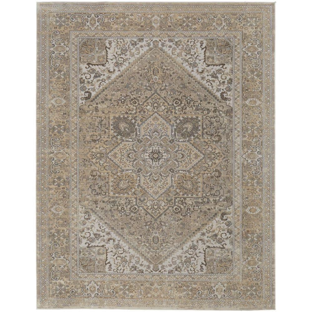 HomeRoots 4 ft. x 6 ft. Brown and Ivory Floral Area Rug 2000513126 ...