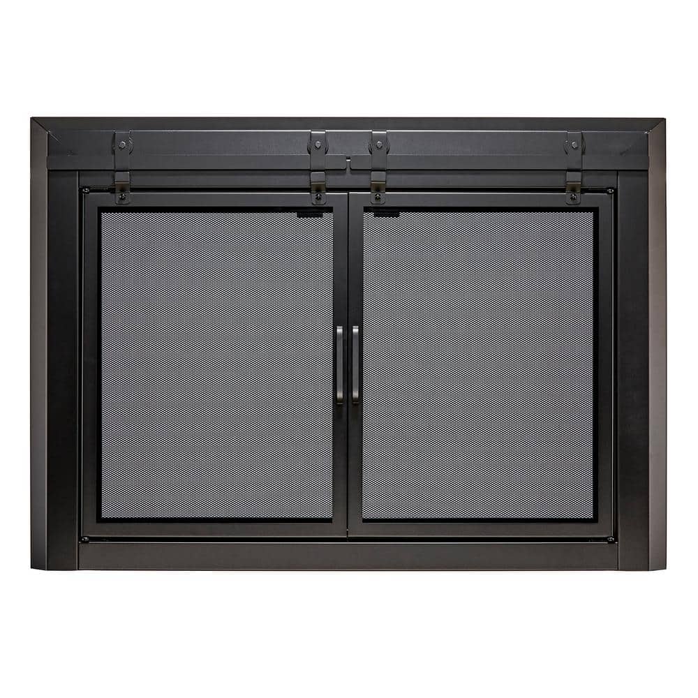 UniFlame Uniflame Large Gregory Black Cabinet-style Fireplace Doors ...