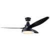 CANARM Roman 52 in. Indoor Matte Black Standard Ceiling Fan with Soft ...
