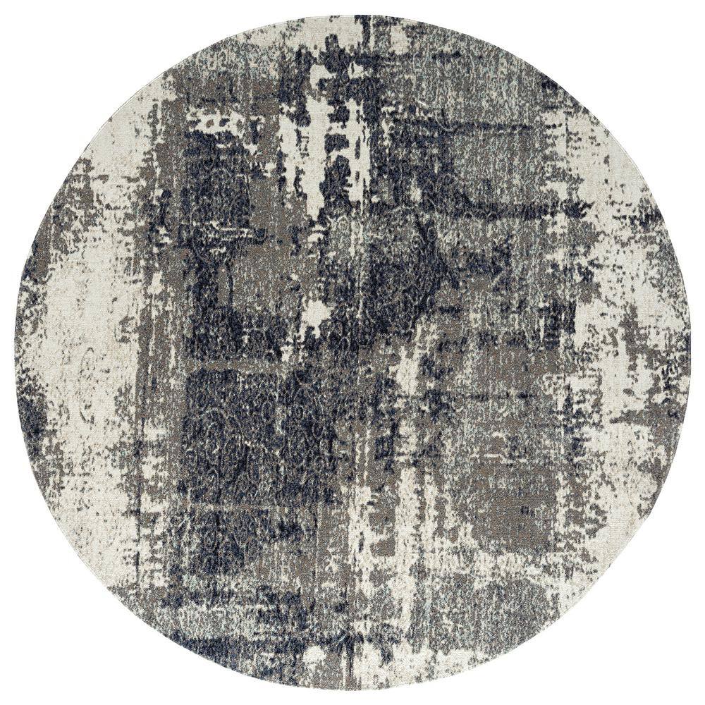 KALATY Modena Grey Abstract 8 ft. Round Area Rug MO-354 R8 - The Home Depot