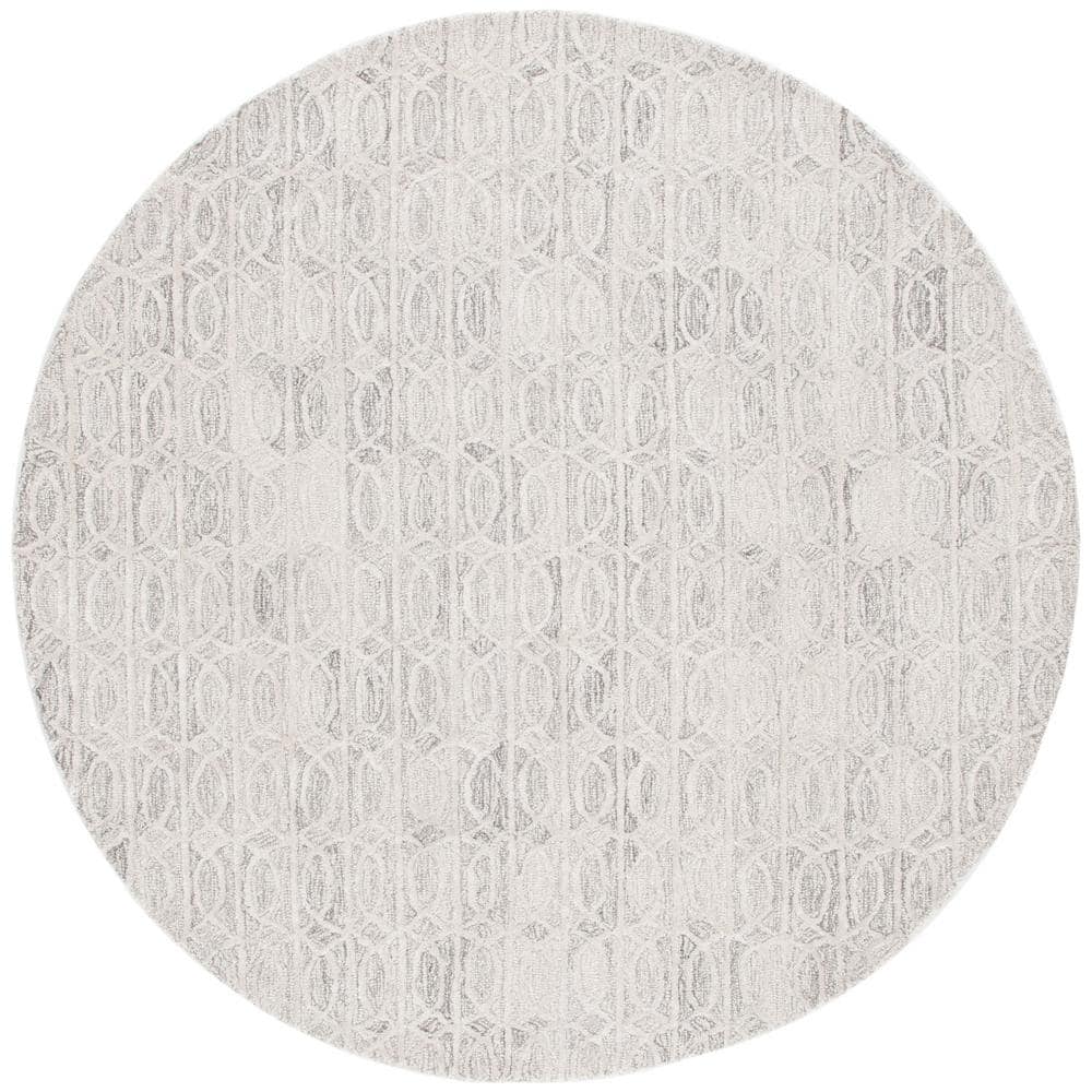 SAFAVIEH Ebony Natural/Ivory 6 ft. x 6 ft. Modern Round Area Rug ...