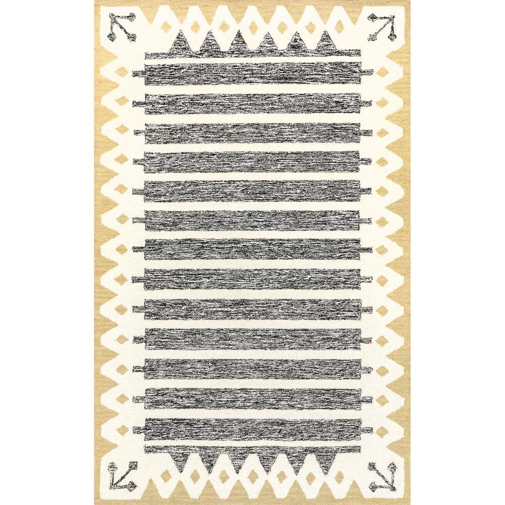 nuLOOM Eija Yellow 8 ft. x 10 ft. Geometric Wool Area Rug SPWN01B-8010 ...