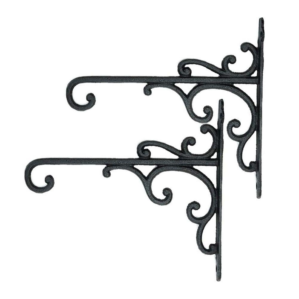 Cast Iron Wall Hook 2-Pack Black Vintage Style Vine Shape Heavy Duty ...