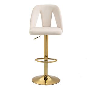 46.46 in. Ivory Bar Stools with Low Back and Footrest Counter Height ...