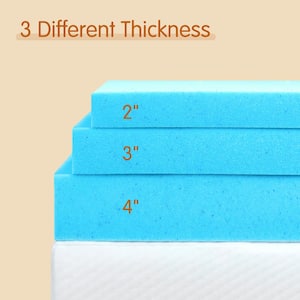 SUBRTEX Medium 4 in. Queen Gel Memory Foam Mattress Topper ...