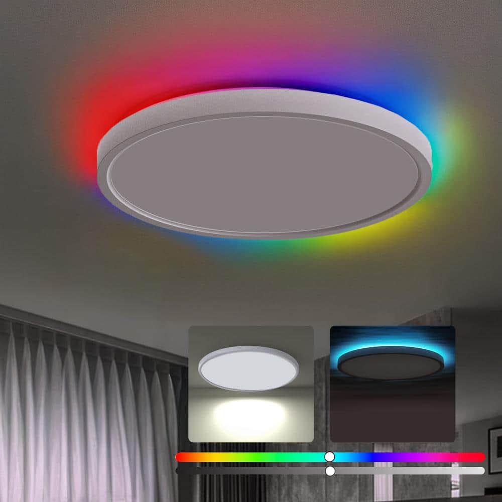 Reviews for QRMOK J Series 12 in. 24W-White Flush Mount Ceiling Light ...