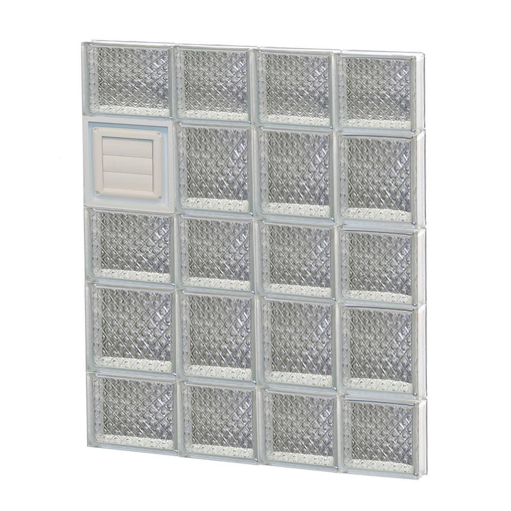 Clearly Secure 25 in. x 32.75 in. x 3.125 in. Frameless Diamond Pattern ...