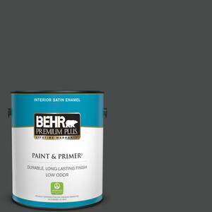 BEHR DYNASTY 8 oz. #N450-7 Astronomical Satin Enamel Stain-Blocking ...