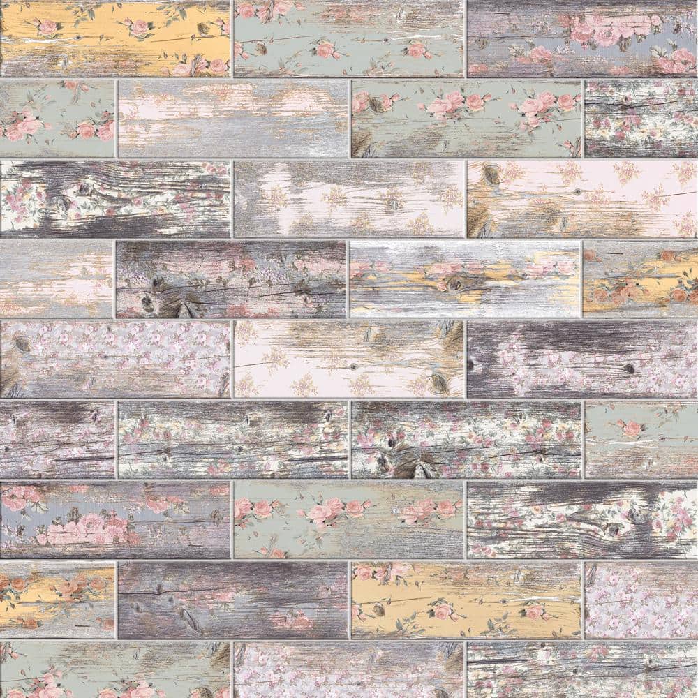 Merola Tile Java Wood Decor 3 in. x 8-7/8 in. Ceramic Wall Tile (8.36 ...