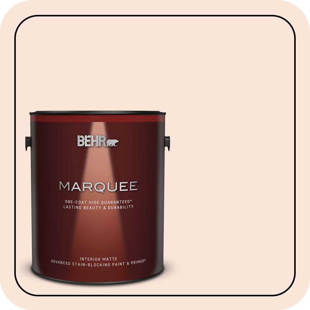 BEHR MARQUEE 1 gal. #220C-1 White Peach Matte Interior Paint & Primer ...
