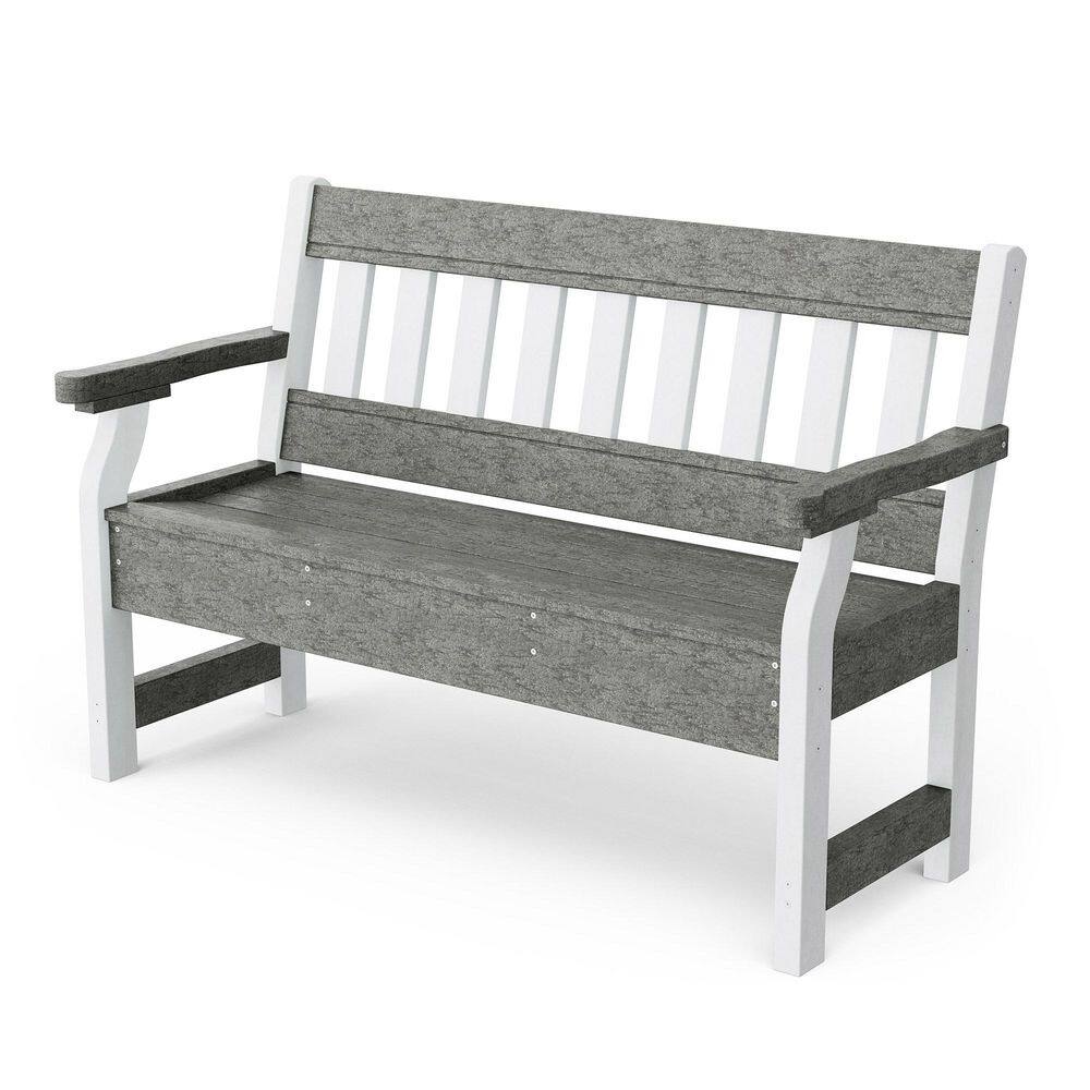 Wildridge Heritage Dark Gray and White HDPE Plastic Outdoor Garden ...