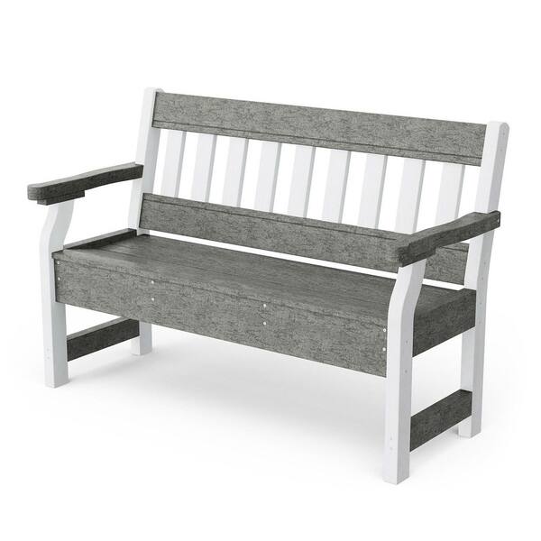 Wildridge Heritage Dark Gray and White HDPE Plastic Outdoor Garden ...