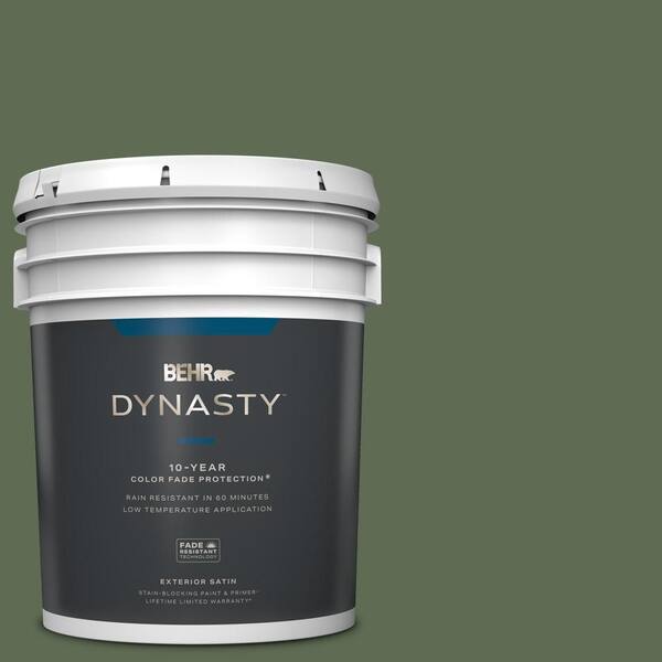 BEHR DYNASTY 5 gal. #430F-6 Inland Satin Enamel Exterior Stain-Blocking ...