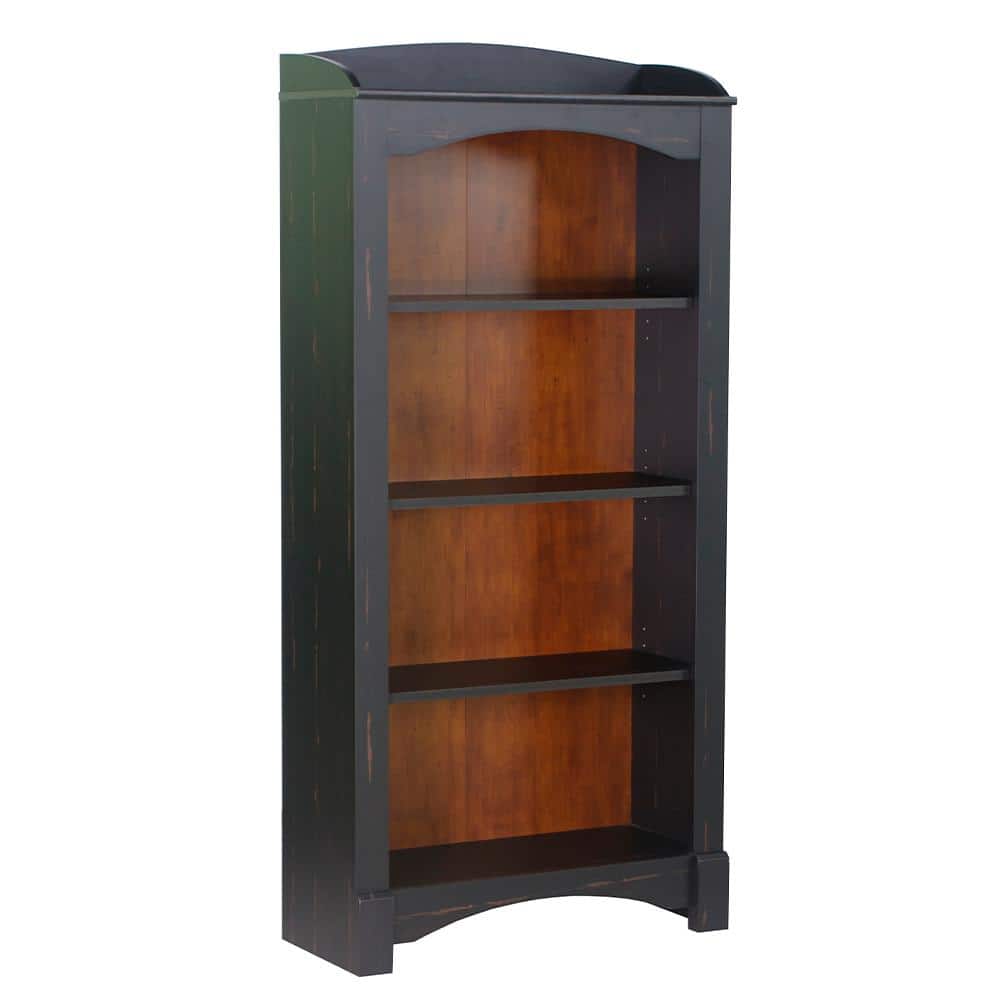 SAINT BIRCH Hawksbury 63.2 in. Antique Black 4 Shelf Standard Bookcase SBGM3001BKMB The Home Depot